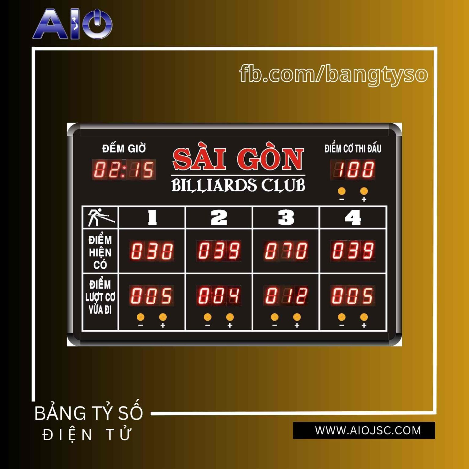 Bảng tính điểm bida / Nhận làm bảng tỉ số theo yêu cầu